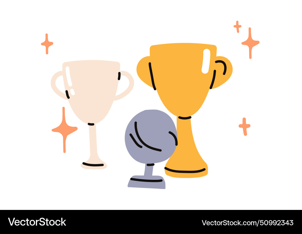 Trophy cup award stars achievement Royalty Free Vector Image