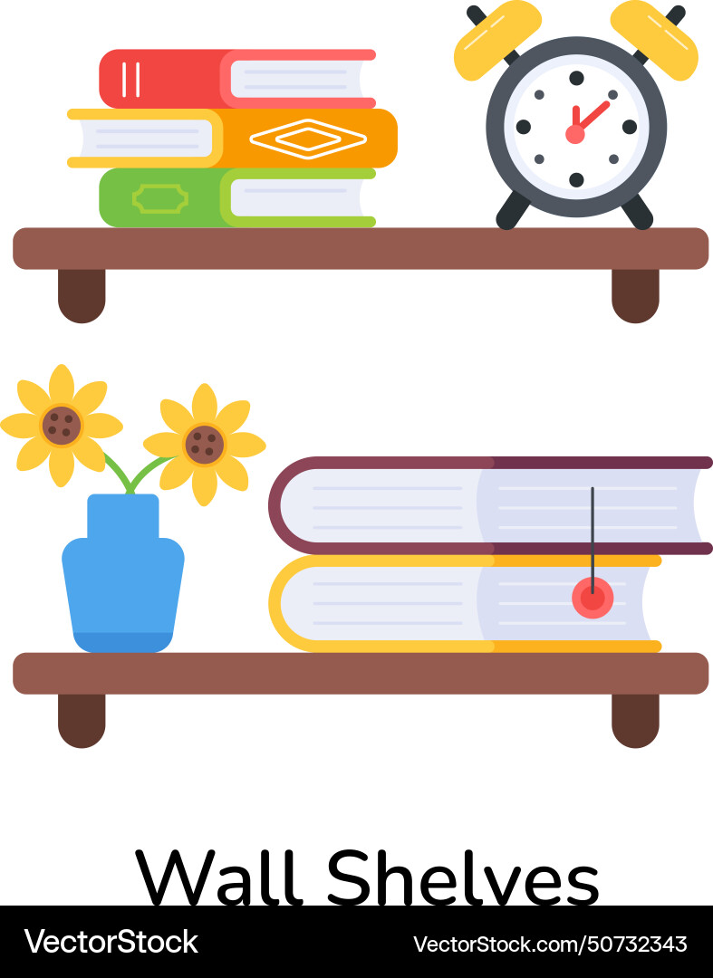 Wall shelves Royalty Free Vector Image - VectorStock