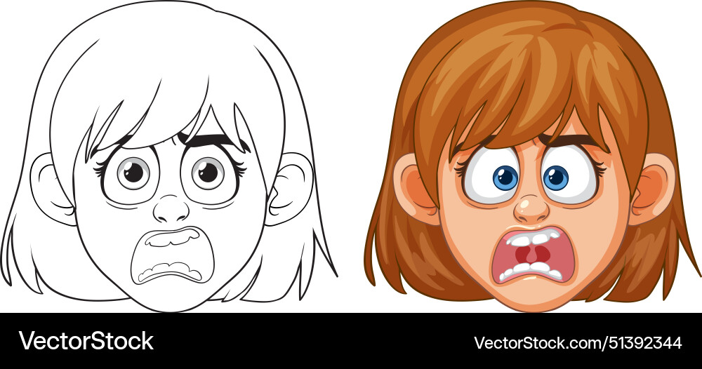 A girl with shocked face Royalty Free Vector Image