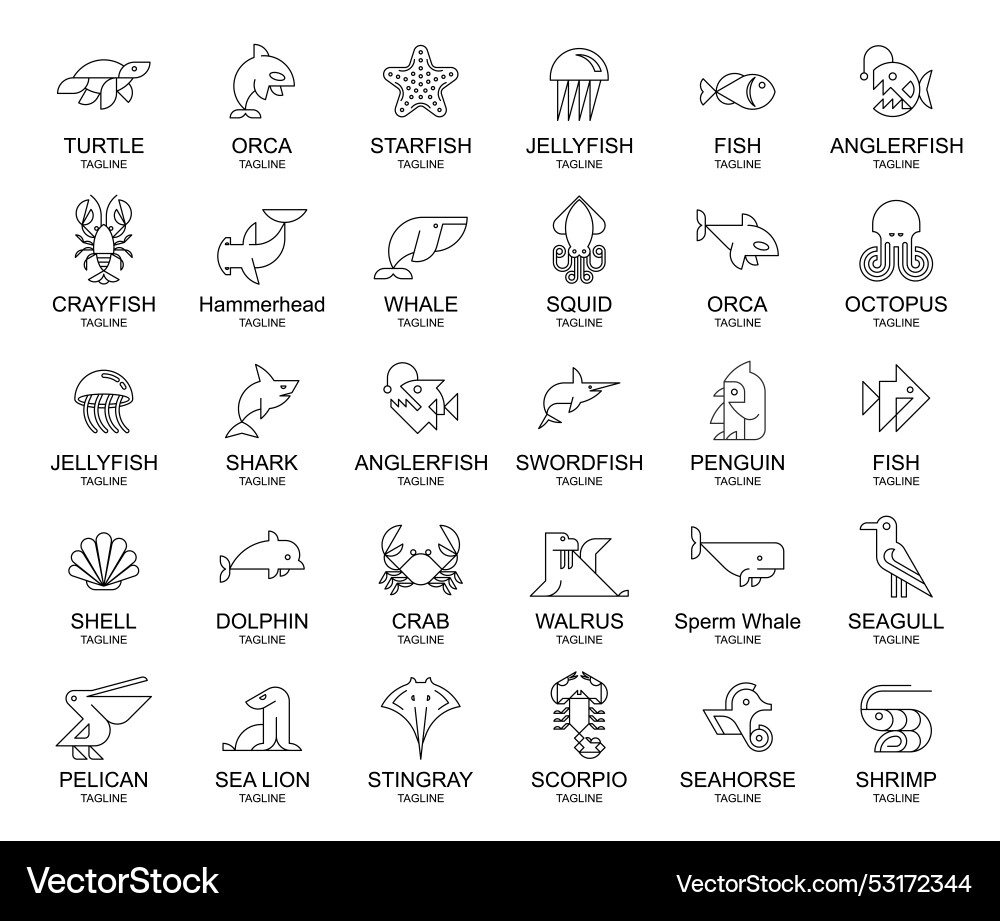 Animals logos collection Royalty Free Vector Image