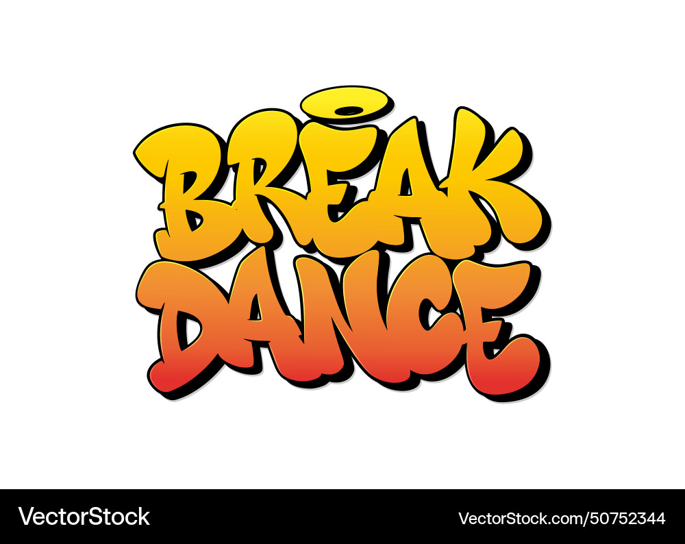 Breakdance Graffiti Logo Junge Frau In Auf Dem Kopf Stehendem