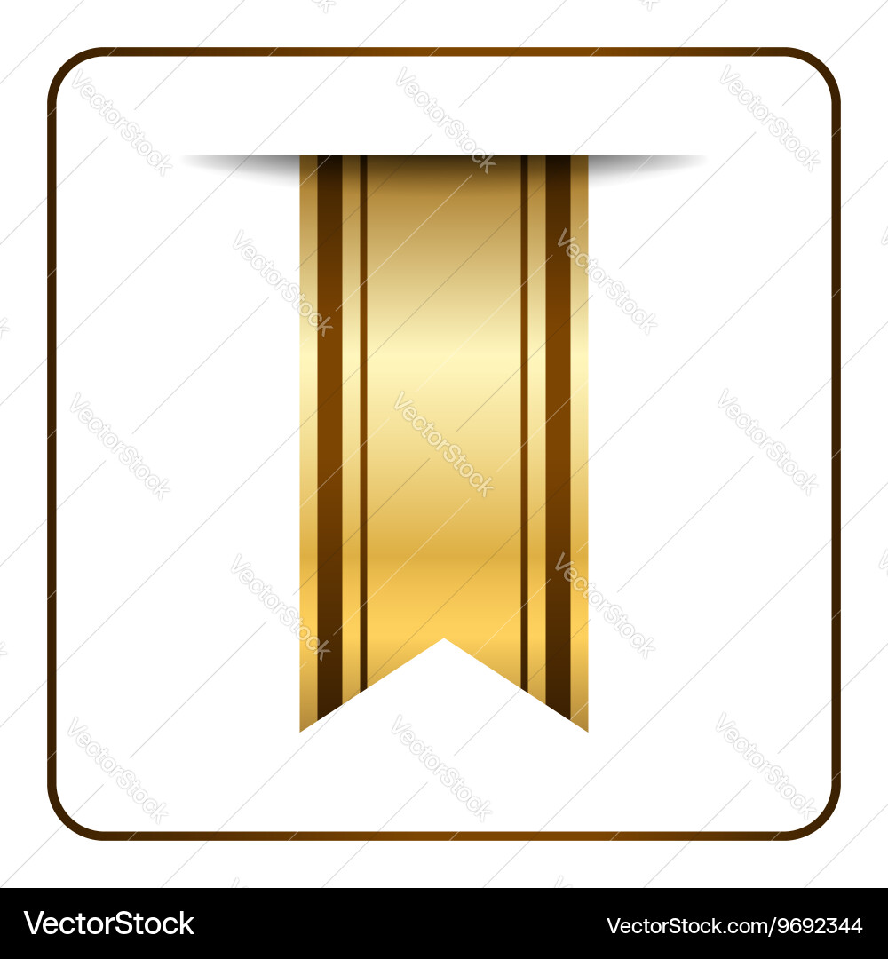 Brown bookmark banner gold Royalty Free Vector Image