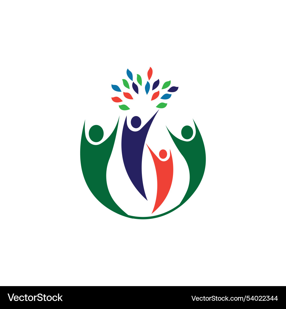 Colorful people and community logo Royalty Free Vector Image