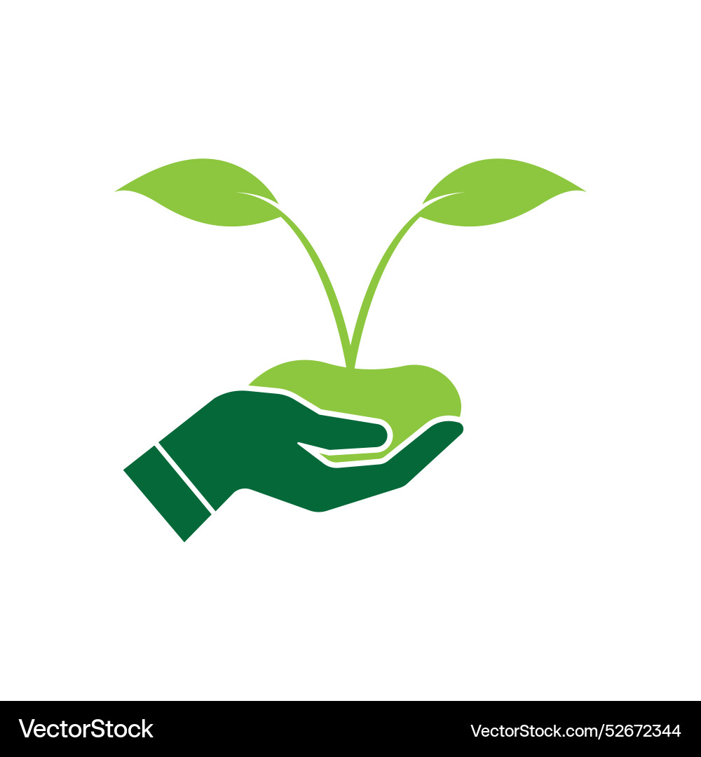 Eco friendly green leaf logo icon Royalty Free Vector Image