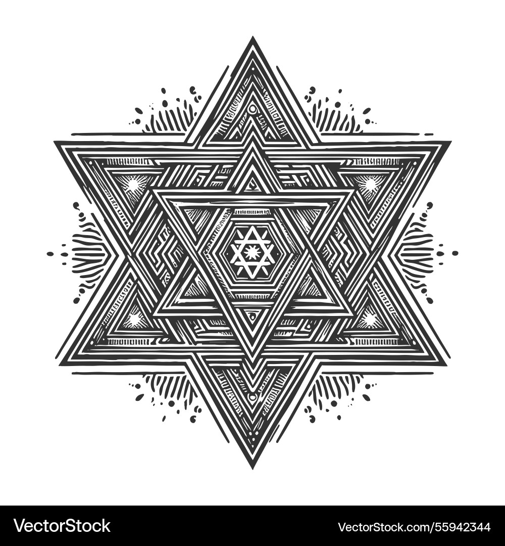 Geometric star mandala with intricate patterns Vector Image