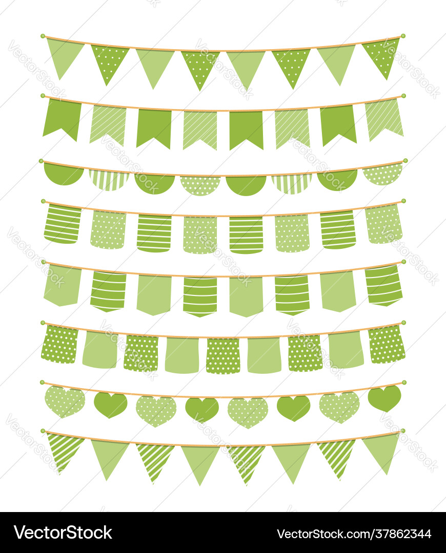 Green bunting Royalty Free Vector Image - VectorStock