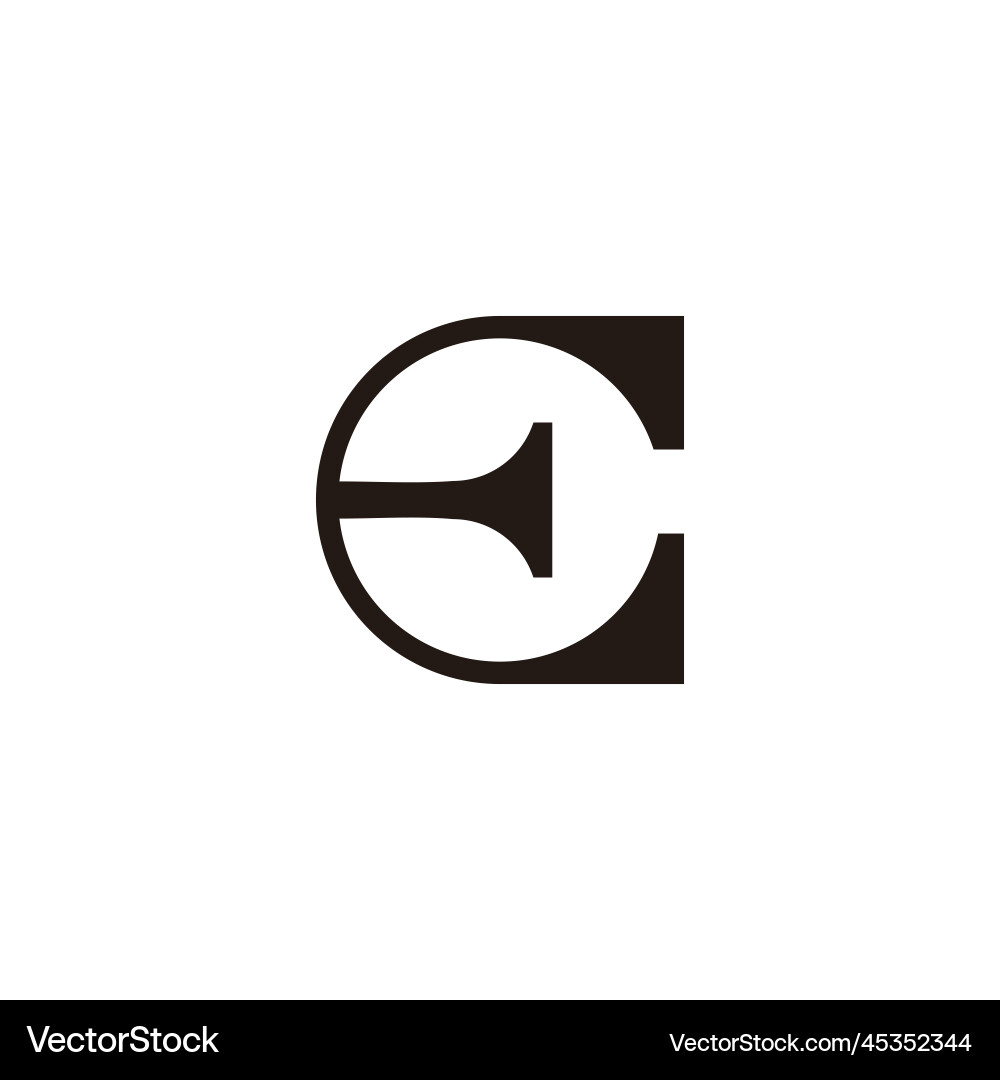 Letter ce round simple geometric logo Royalty Free Vector