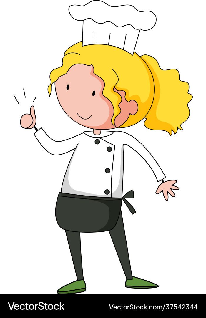 Little chef cartoon character isolated Royalty Free Vector