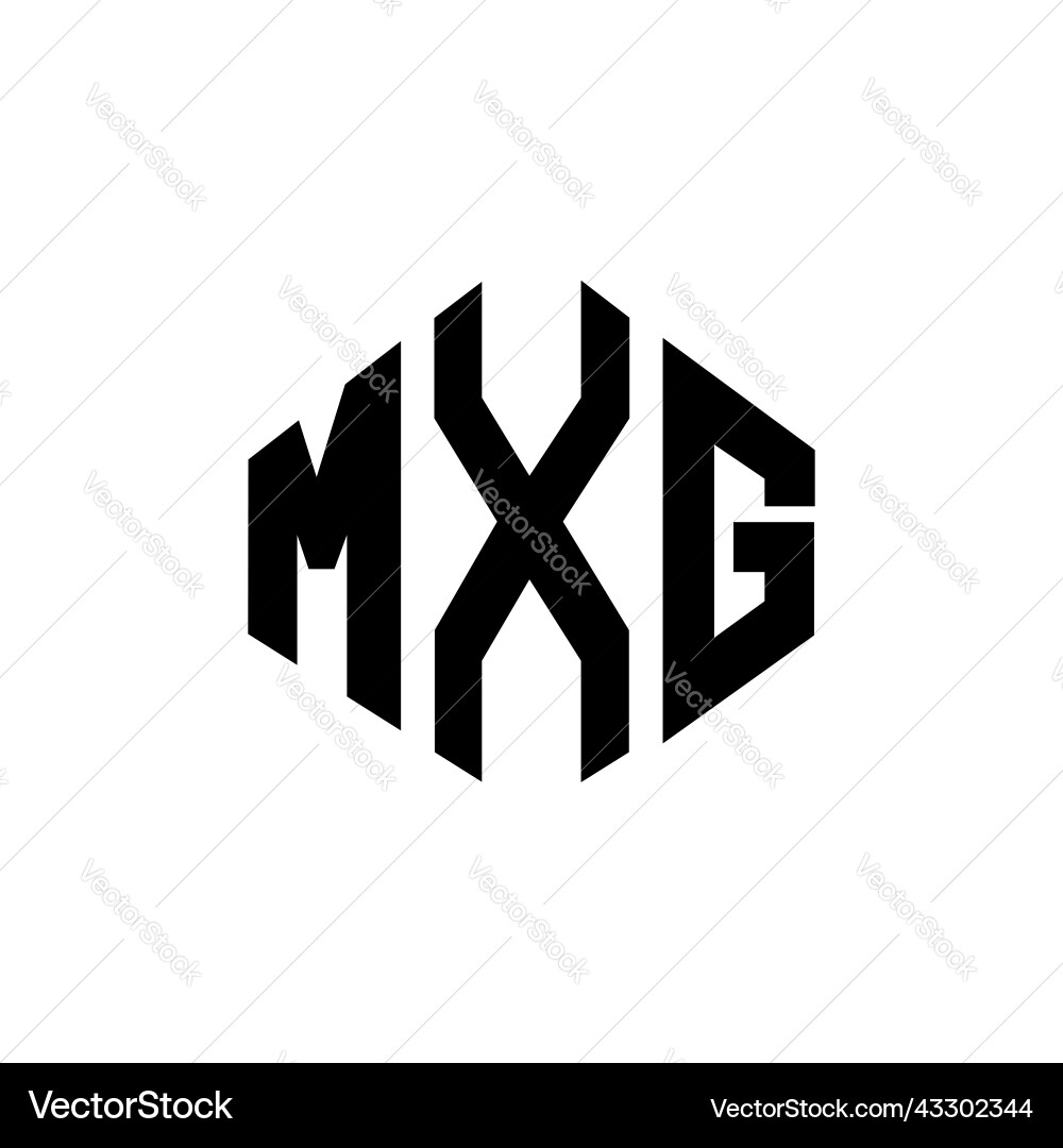 MXG Letter Logo - Geometric Hexagon Royalty Free Vector