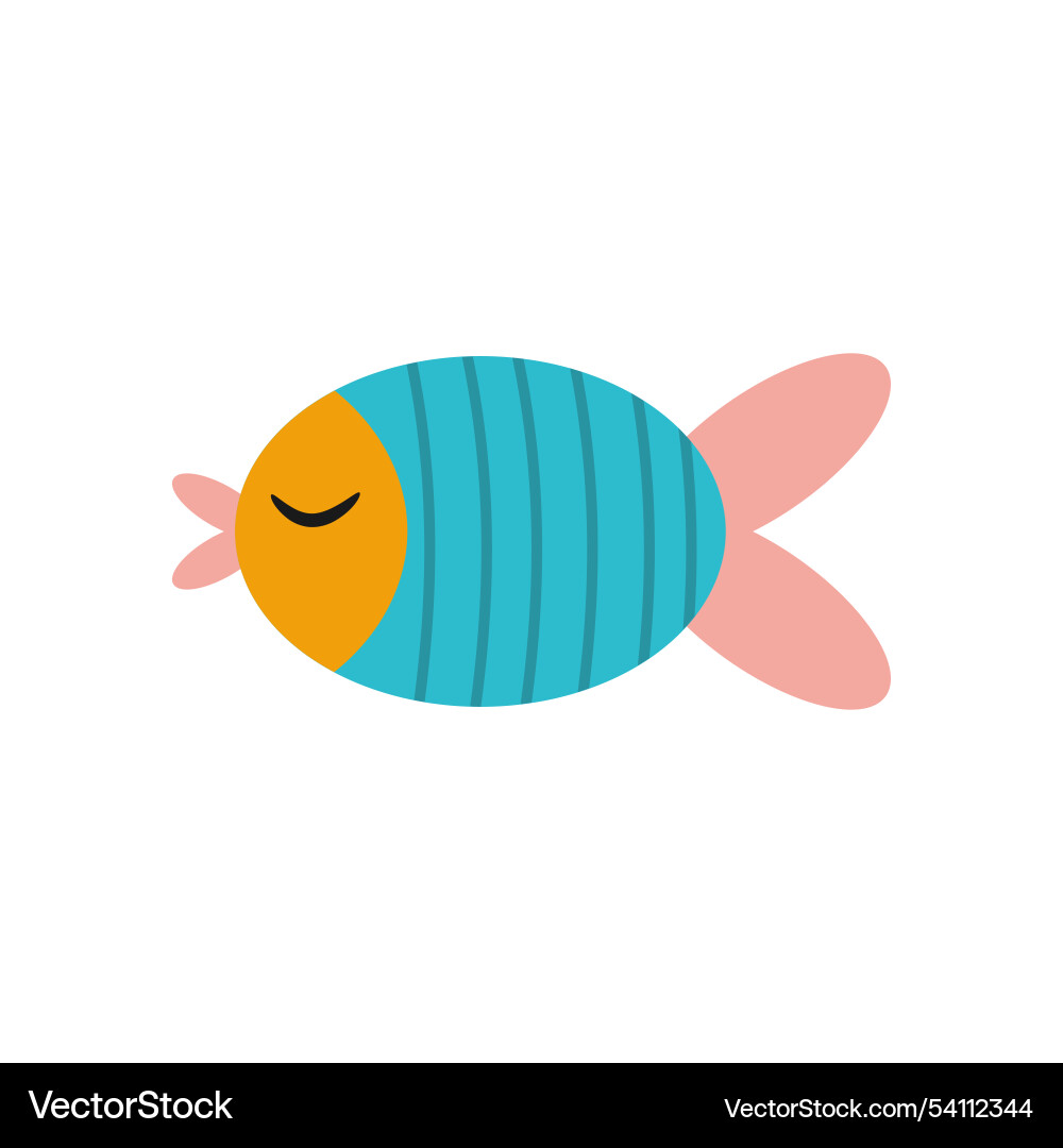 Simple and colorful cute fish Royalty Free Vector Image