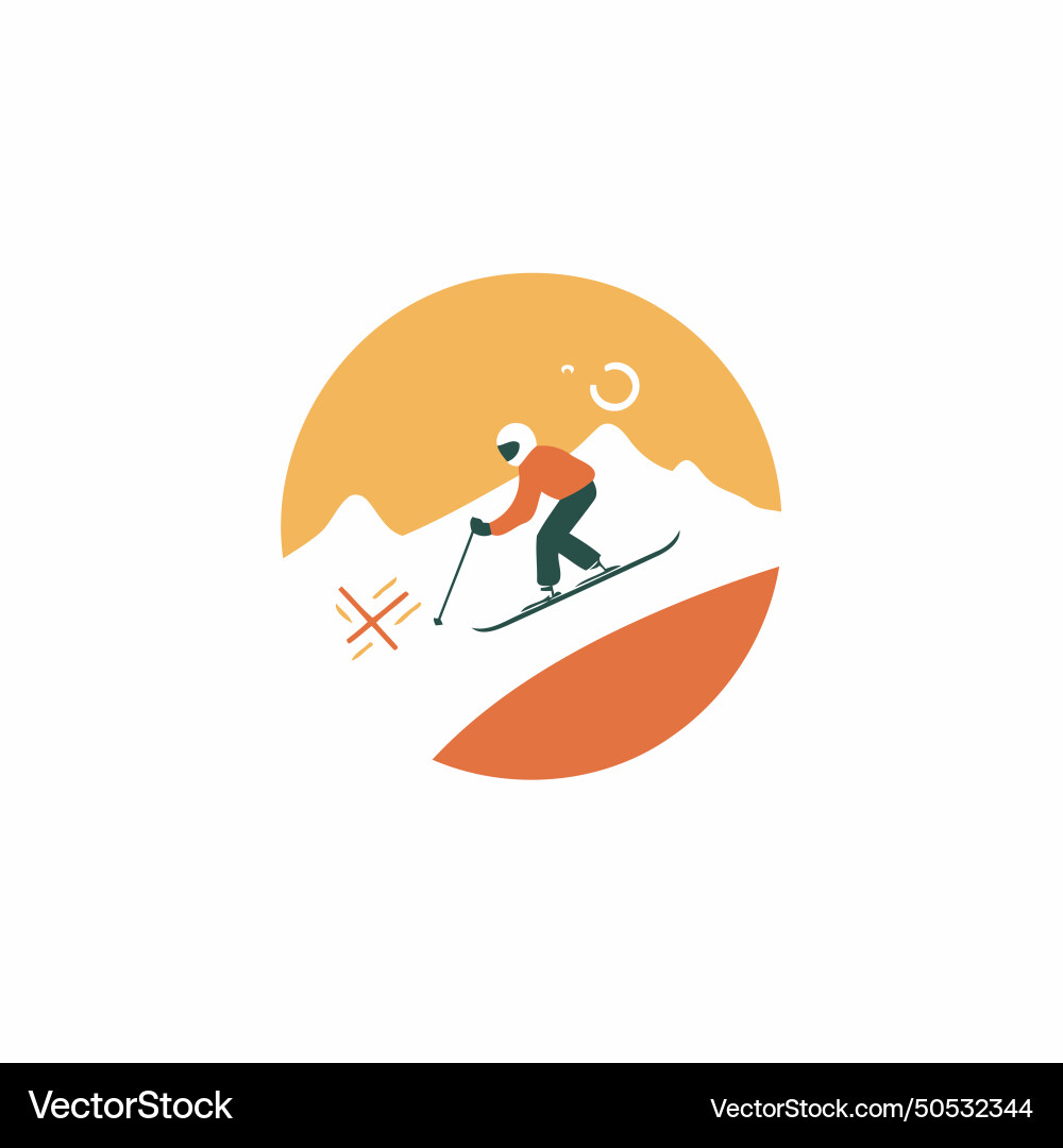Skier icon logo Royalty Free Vector Image - VectorStock