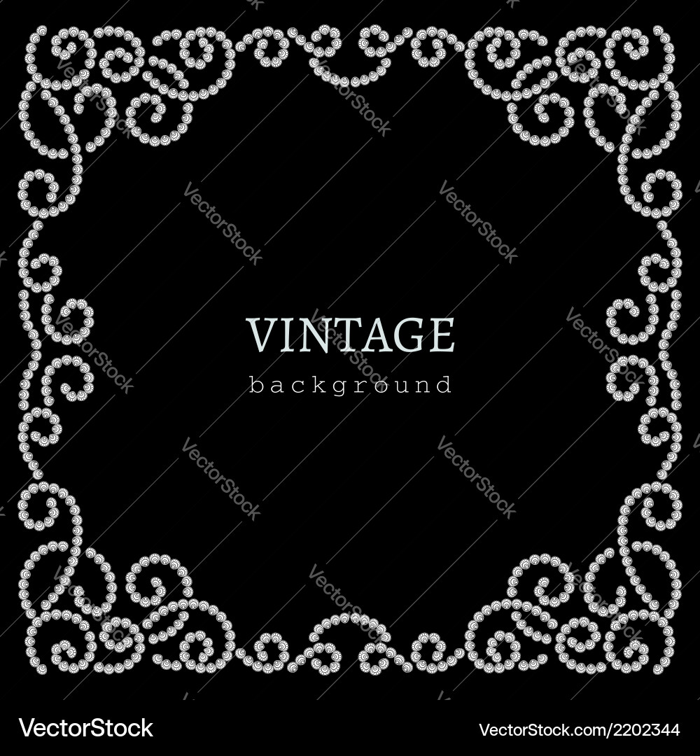 Square dotted jewelry frame Royalty Free Vector Image