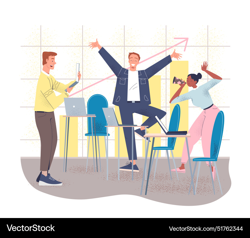 Team work success concept Royalty Free Vector Image