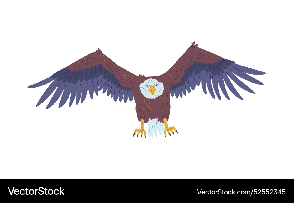 Bald eagle flight front view icon american Vector Image