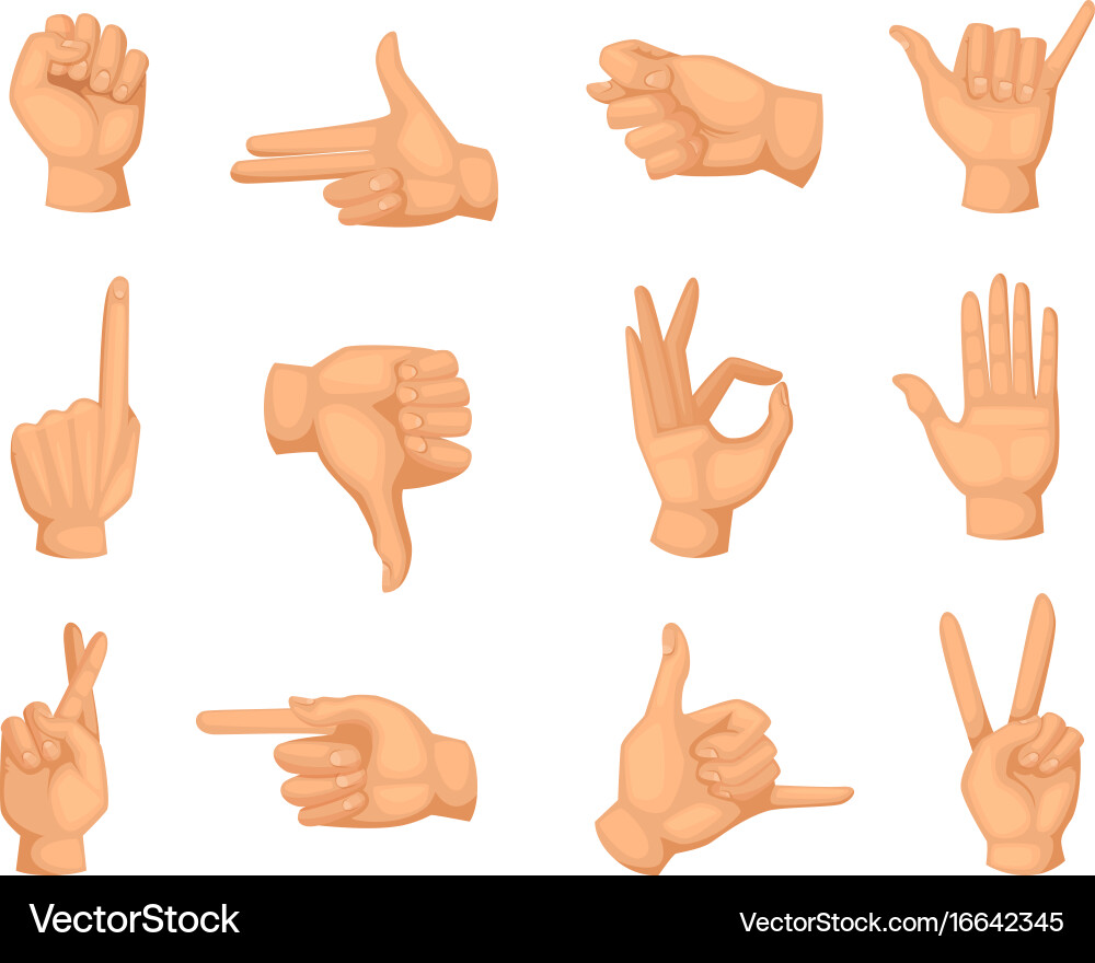 Cartoon Hand Gestures Royalty Free Vector Image