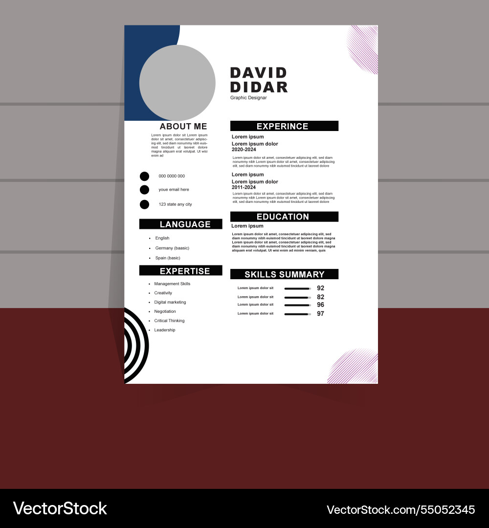 Free Cv Template Vector Images (81)