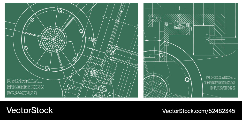 Engineering set cover flyer banner background Vector Image