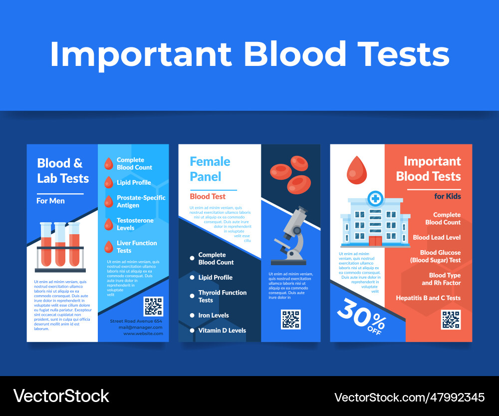Important blood laboratory test medical checkup Vector Image