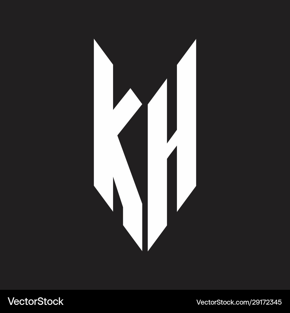 Kh logo monogram with emblem style isolated Vector Image