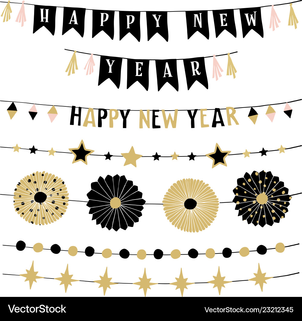 New Year's Eve Party Borders Royalty Free Vector Image