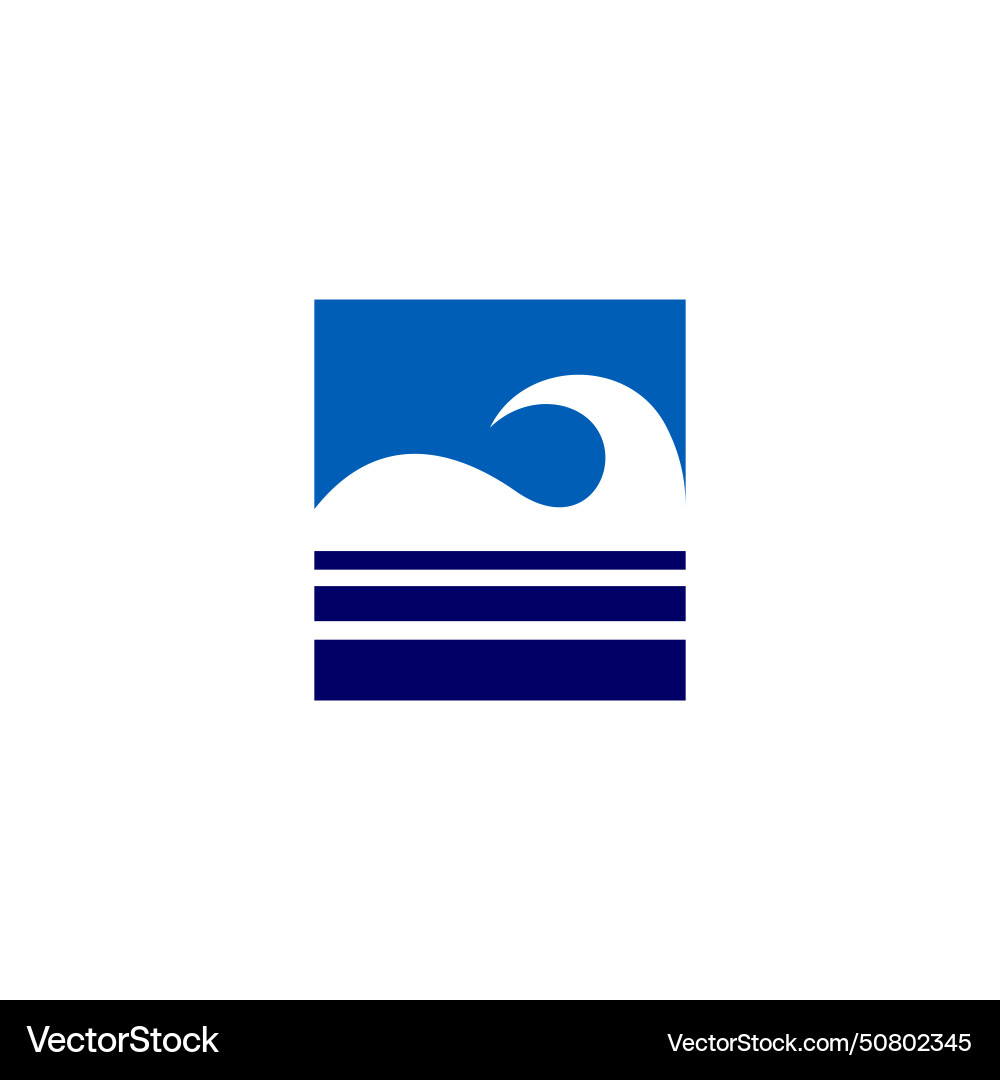 Ocean logo wave design Royalty Free Vector Image