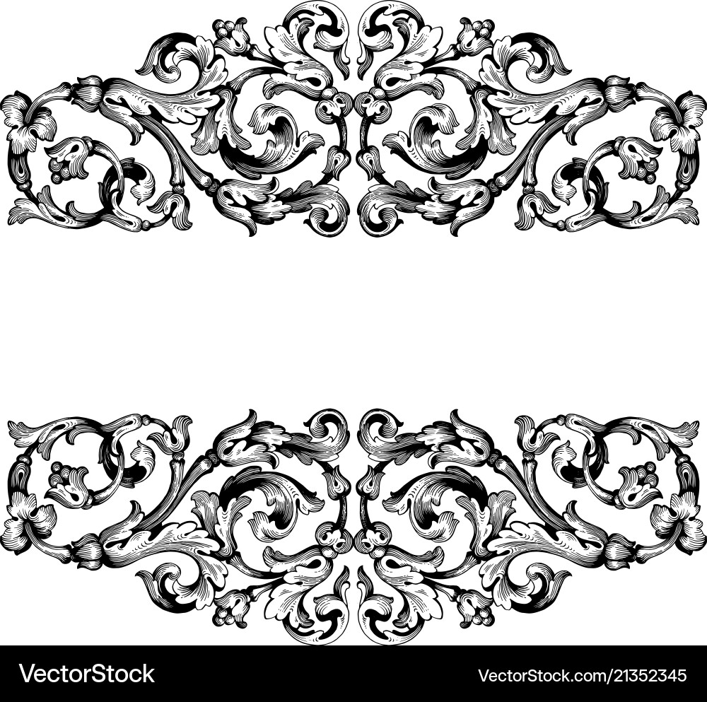Retro baroque decorations element Royalty Free Vector Image