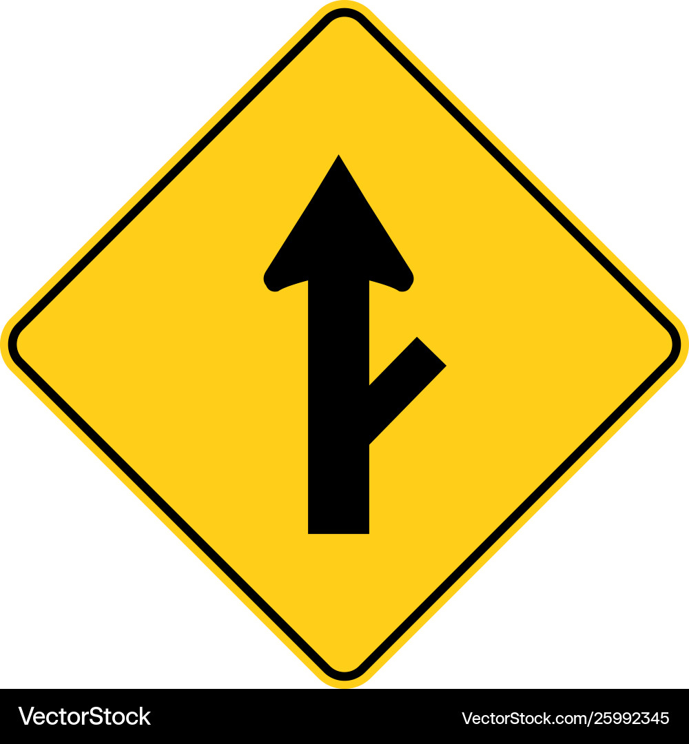 Road Fork Sign - Branching Route Royalty Free Vector Image