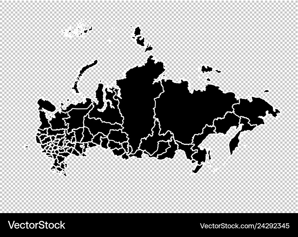 Russia Map - Detailed Black Outline Royalty Free Vector