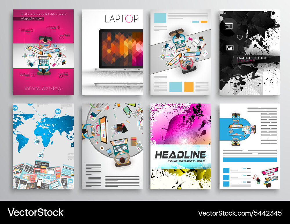 Set of flyer design infographics layout brochure Vector Image