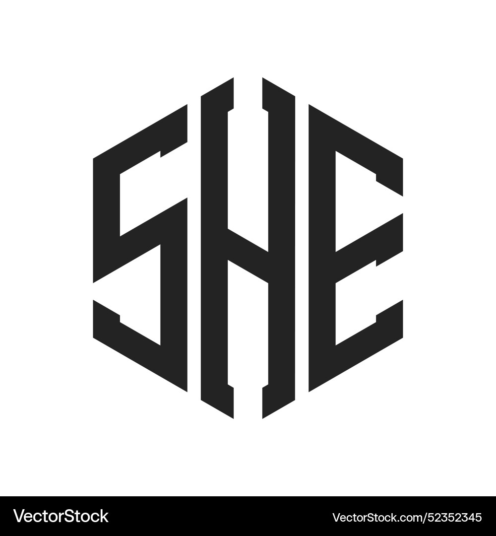 She logo design initial letter monogram Royalty Free Vector