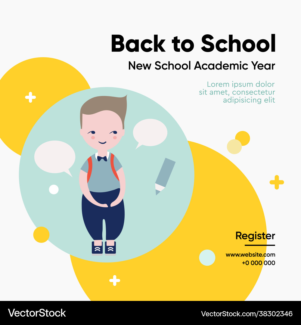 Back to school template Royalty Free Vector Image