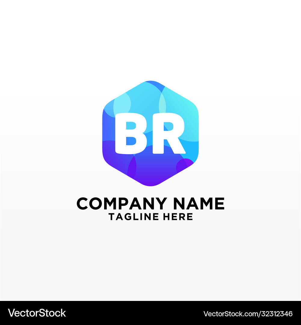 Br initial logo with colorful circle template Vector Image