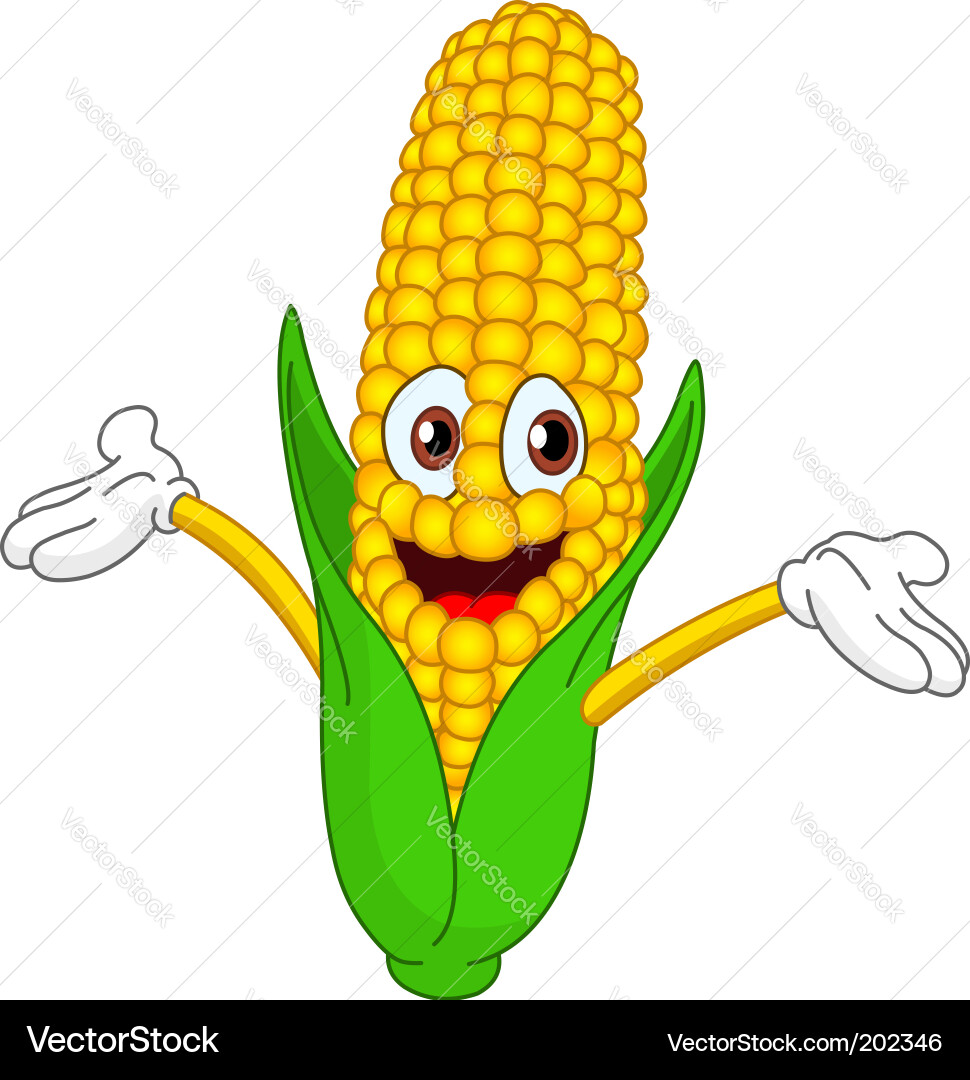 Cheerful Cartoon Corn Royalty Free Vector Image
