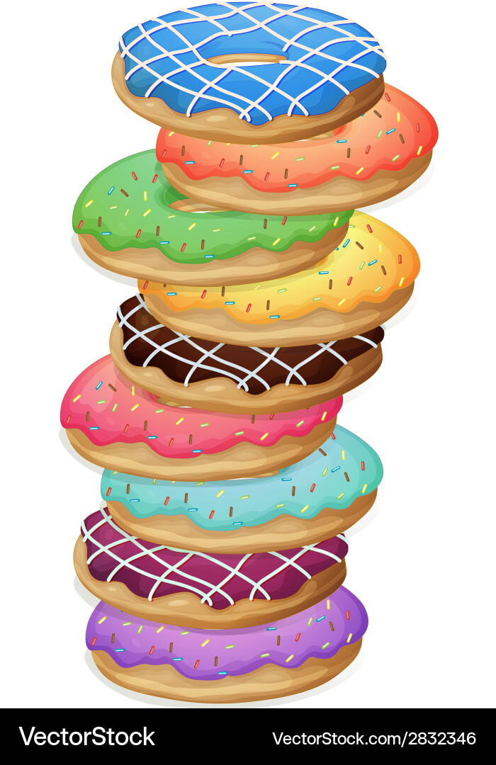 Colourful doughnuts Royalty Free Vector Image - VectorStock
