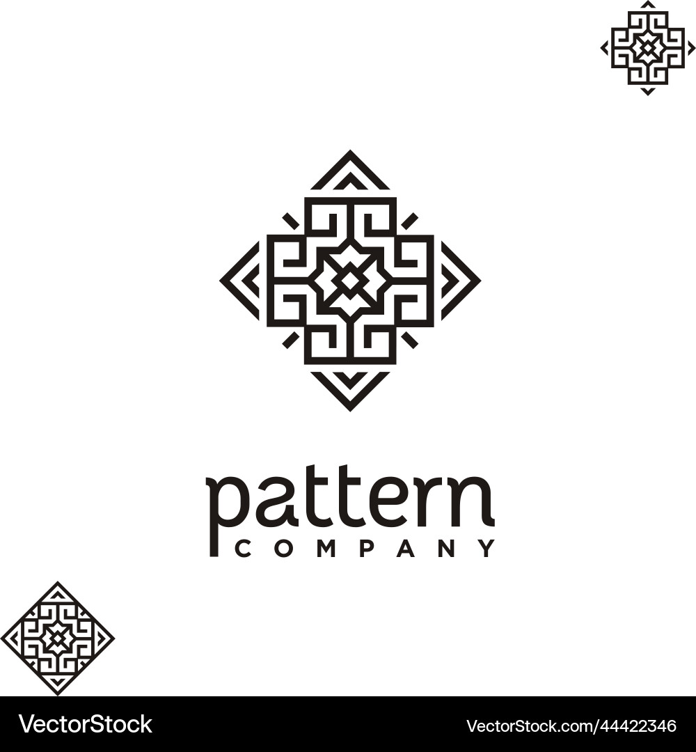 Elegant Line Art Tile Pattern Royalty Free Vector Image