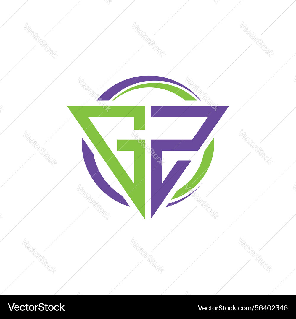 Gz letter monogram initial logo design template Vector Image