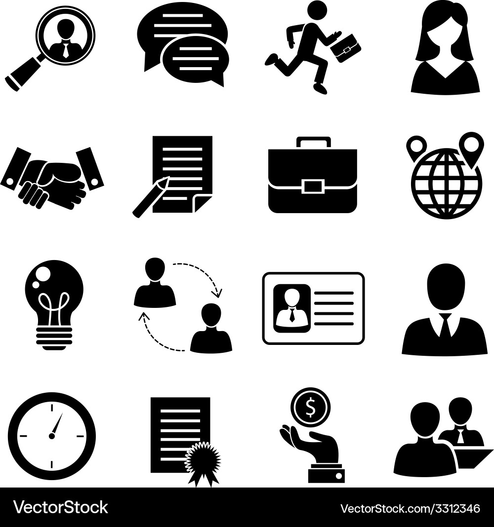 Job interview set Royalty Free Vector Image - VectorStock