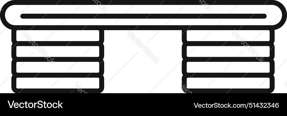Minimalist line art of a bench Royalty Free Vector Image