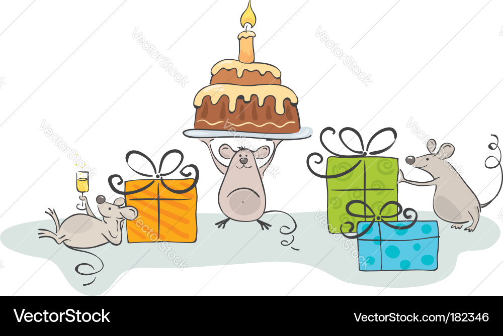 Mouse celebrate Royalty Free Vector Image - VectorStock