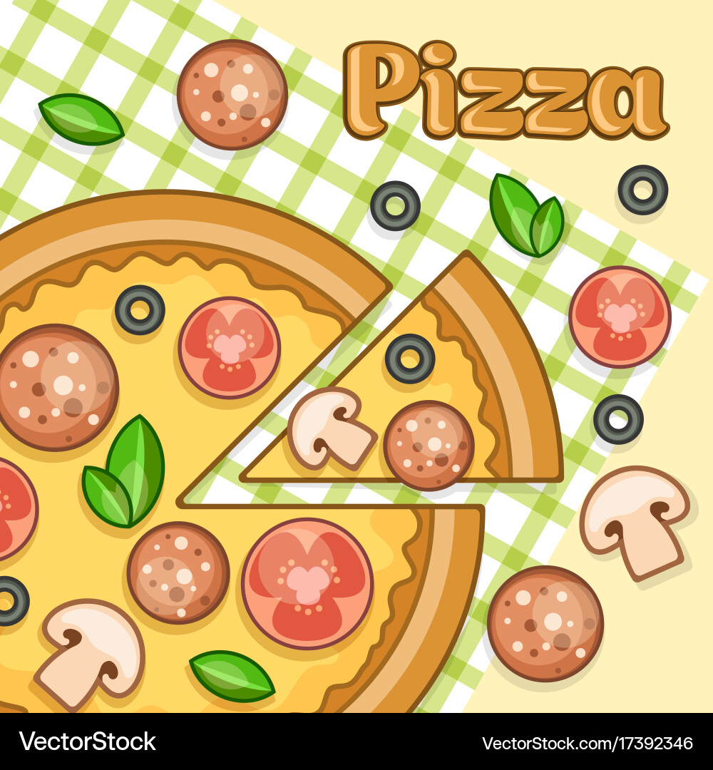 Pizza poster Royalty Free Vector Image - VectorStock