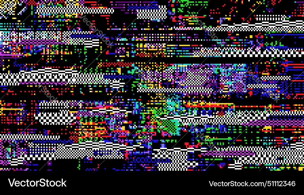 Retro pixel glitch background abstract distortion Vector Image