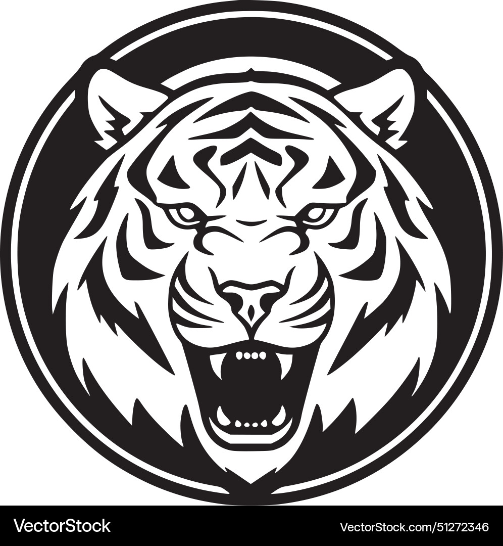 Tiger - minimalist and flat logo Royalty Free Vector Image