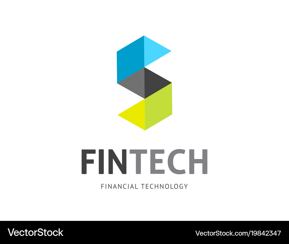 Fintech Logo Concept Royalty Free Vector Image