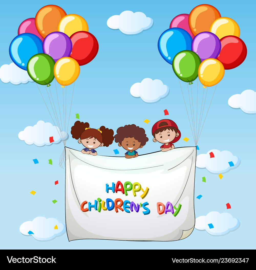Happy children day template Royalty Free Vector Image