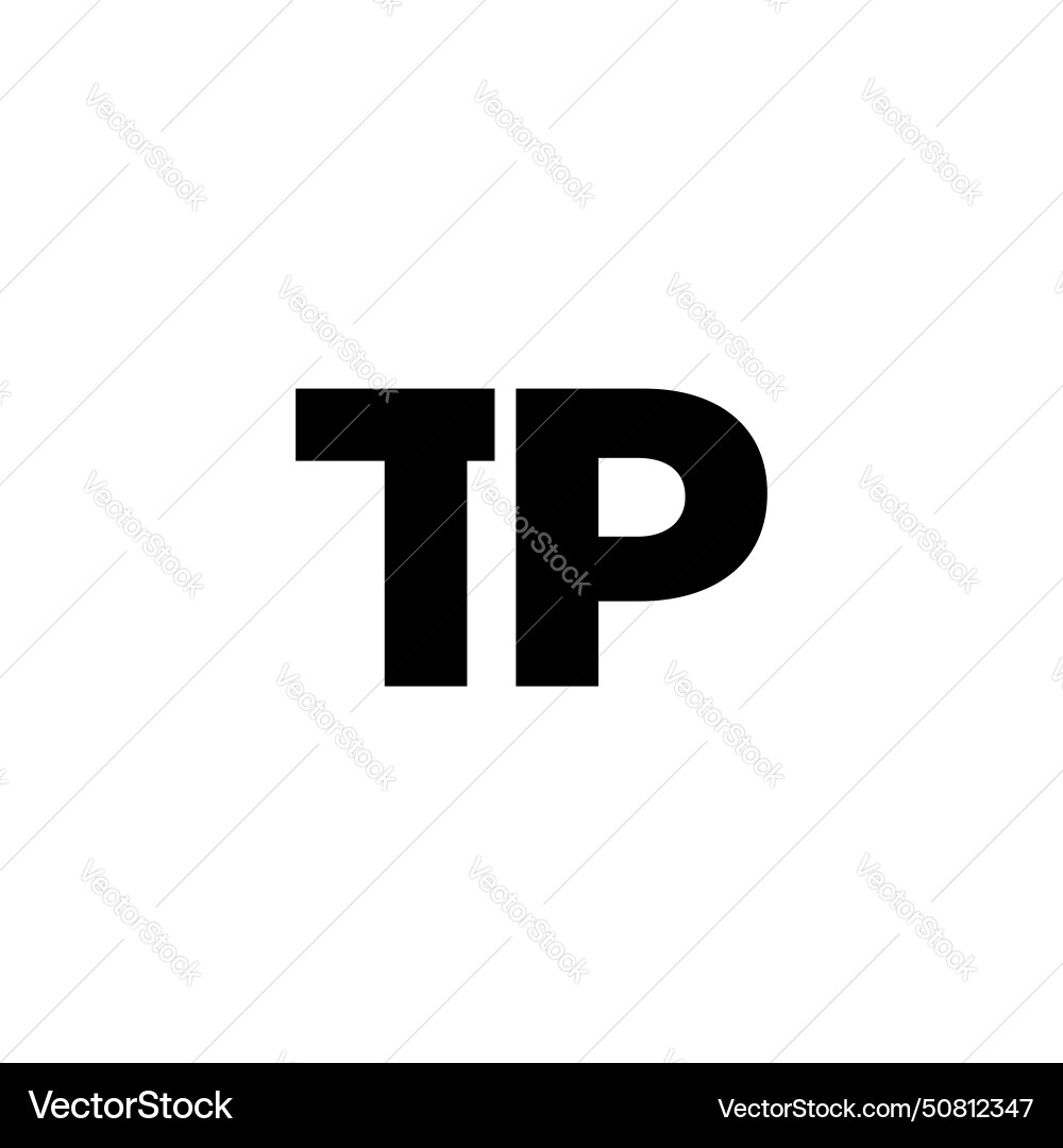 Letter t and p tp logo design template minimal Vector Image