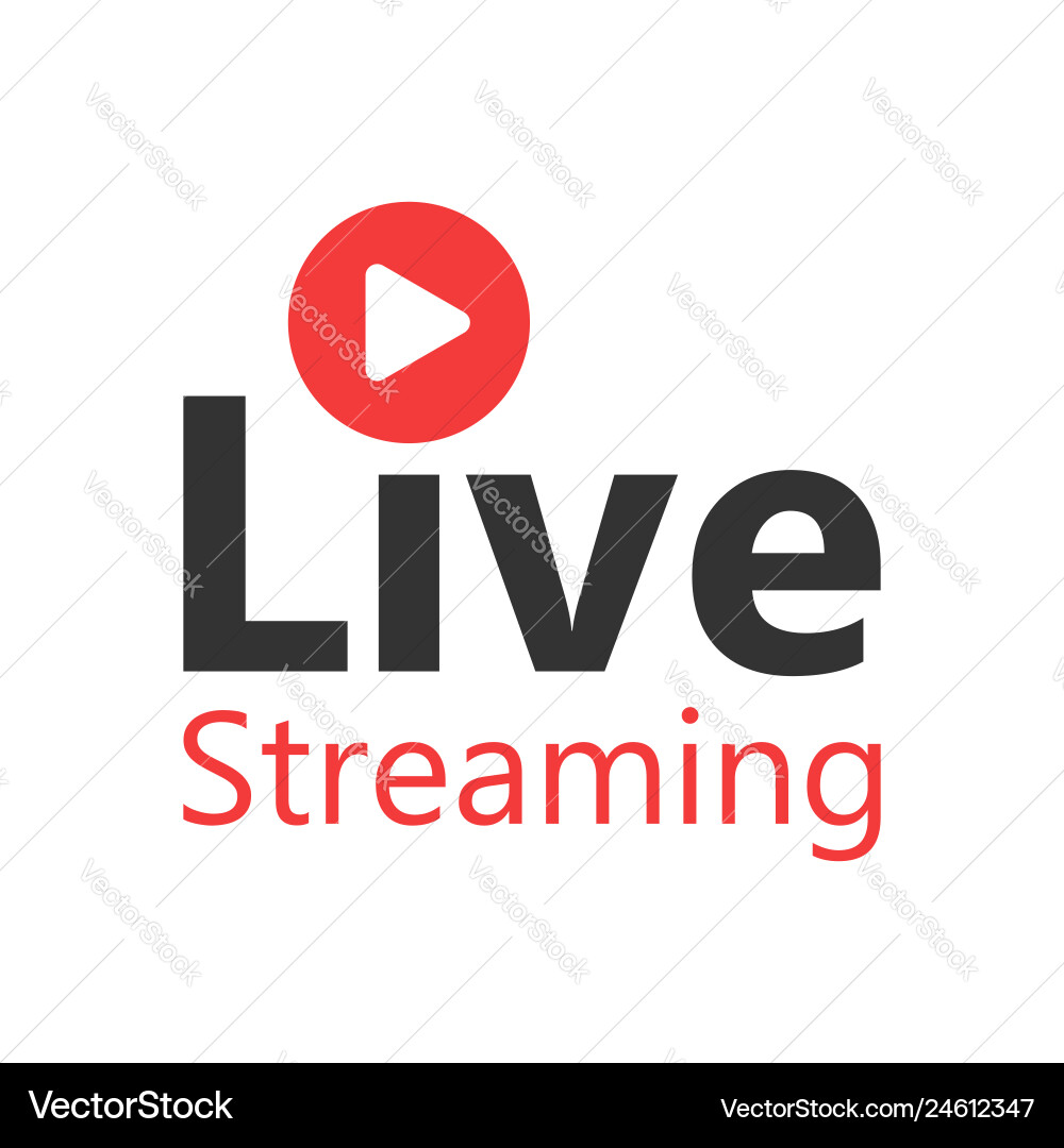 Live video icon in flat style streaming tv Vector Image
