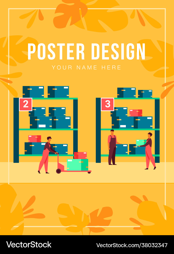 Logistic workers carrying boxes with loaders Vector Image