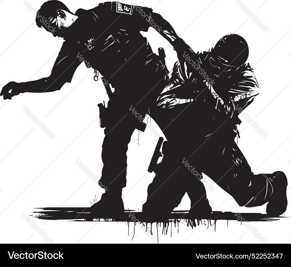 Menacing shadows police force rage icon raging Vector Image
