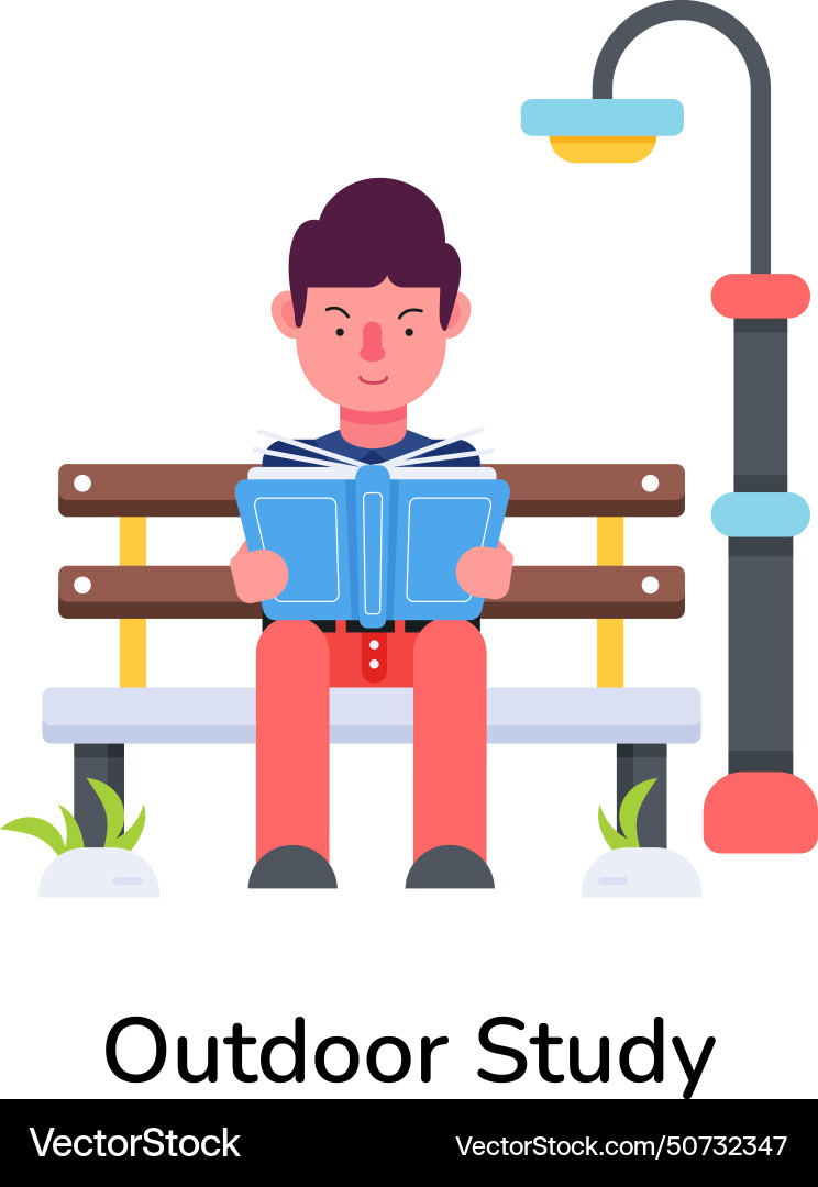 Outdoor study Royalty Free Vector Image - VectorStock