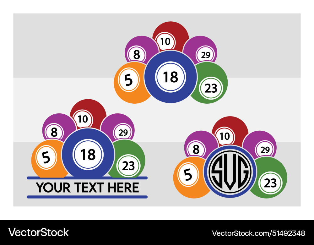 Bingo ball svg clipart cards Royalty Free Vector Image